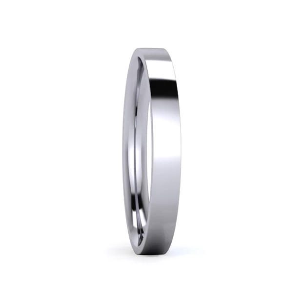 Palladium 950 2.5mm Light Weight Flat Court Flat Edge Wedding Ring ...