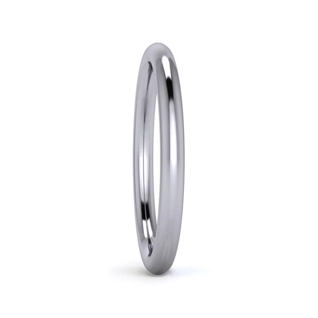 Palladium 950 2mm Heavy Weight Slight Court Wedding Ring | Quality Diamonds