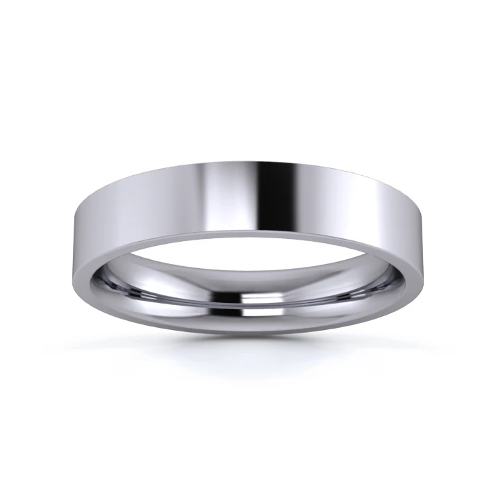 Palladium 950 4mm Medium Weight Flat Court Wedding Ring | Quality Diamonds