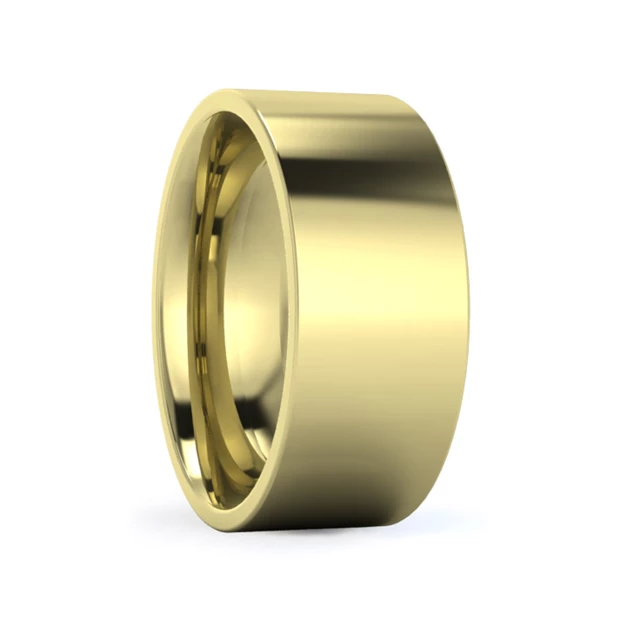 18K Yellow Gold 8mm Medium Weight Flat Court Wedding Ring | Quality ...