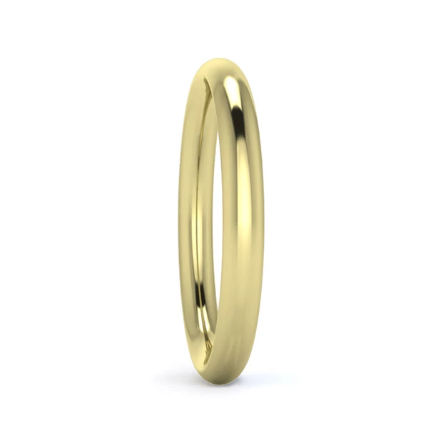 9K Yellow Gold 2.5mm Heavy Weight Traditional Court Wedding Ring ...