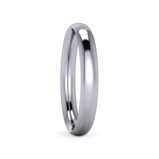 Palladium 950 3mm Medium Weight Traditional Court Wedding Ring ...