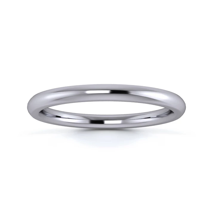 Palladium 950 2mm Heavy Weight Traditional Court Flat Edge Wedding Ring ...