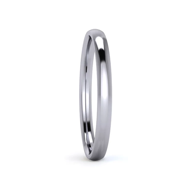 Palladium 950 2mm Light Weight Traditional Court Flat Edge Wedding Ring ...