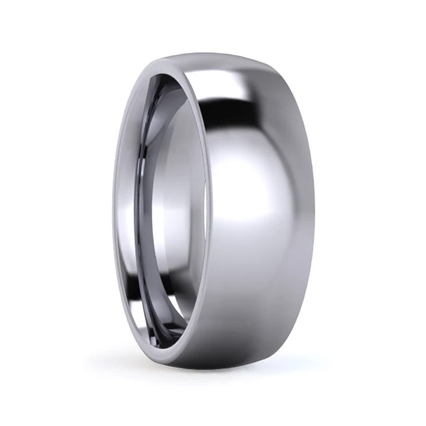 Palladium 950 7mm Heavy Weight Traditional Court Flat Edge Wedding Ring ...