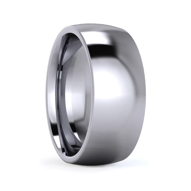 Palladium 950 8mm Heavy Weight Traditional Court Flat Edge Wedding Ring ...