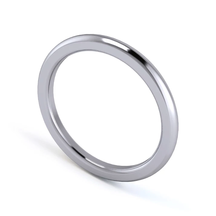 Palladium 950 2mm Heavy Weight D Shape Wedding Ring | Quality Diamonds