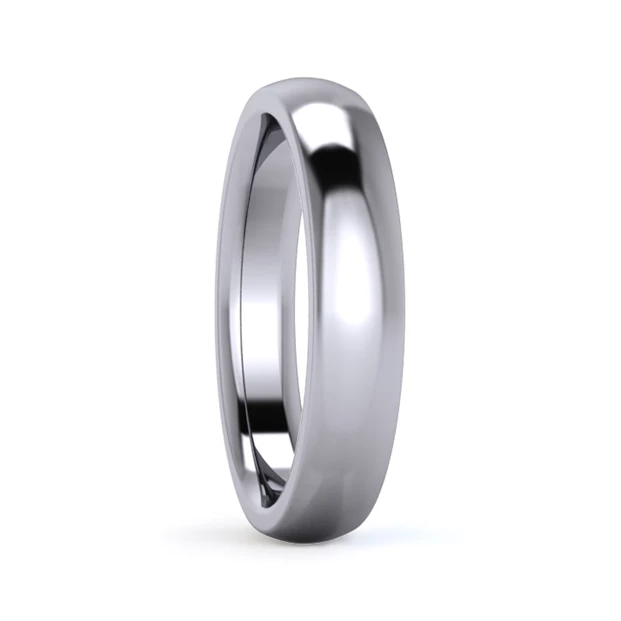 Palladium 950 4mm Heavy Weight D Shape Wedding Ring | Quality Diamonds