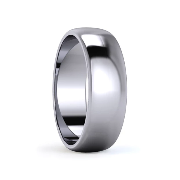 Palladium 950 6mm Light Weight D Shape Wedding Ring | Quality Diamonds