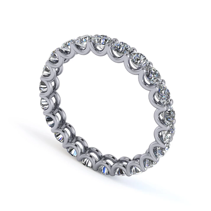 Platinum 2.7mm Full U Collet Diamond Set Ring | Quality Diamonds