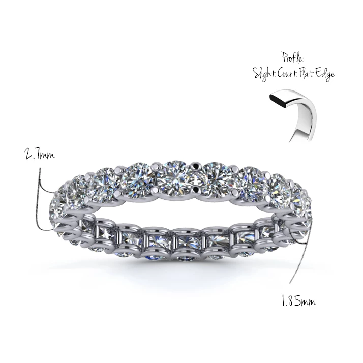 Platinum 2.7mm Full U Collet Diamond Set Ring | Quality Diamonds