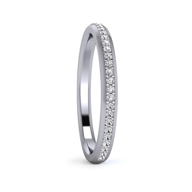 Platinum 2.2mm Three Quarters Grain Diamond Set Ring | Quality Diamonds