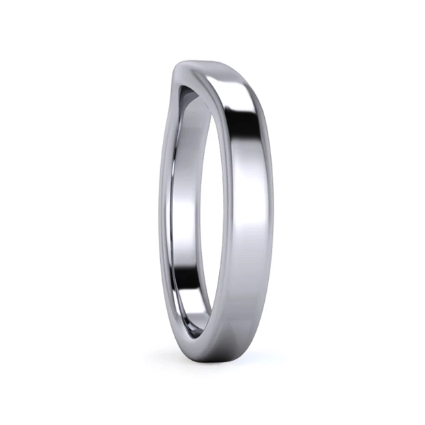 Palladium 950 3mm Slight Wave Wedding Ring | Quality Diamonds