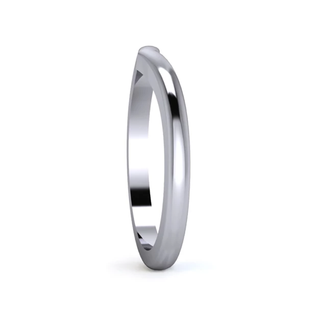 Palladium 950 2mm Wishbone Wedding Ring | Quality Diamonds
