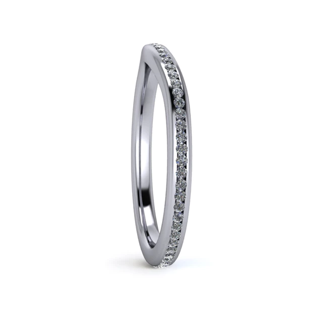 Platinum 2mm Slight Wave Full Channel Diamond Set Ring | Quality Diamonds
