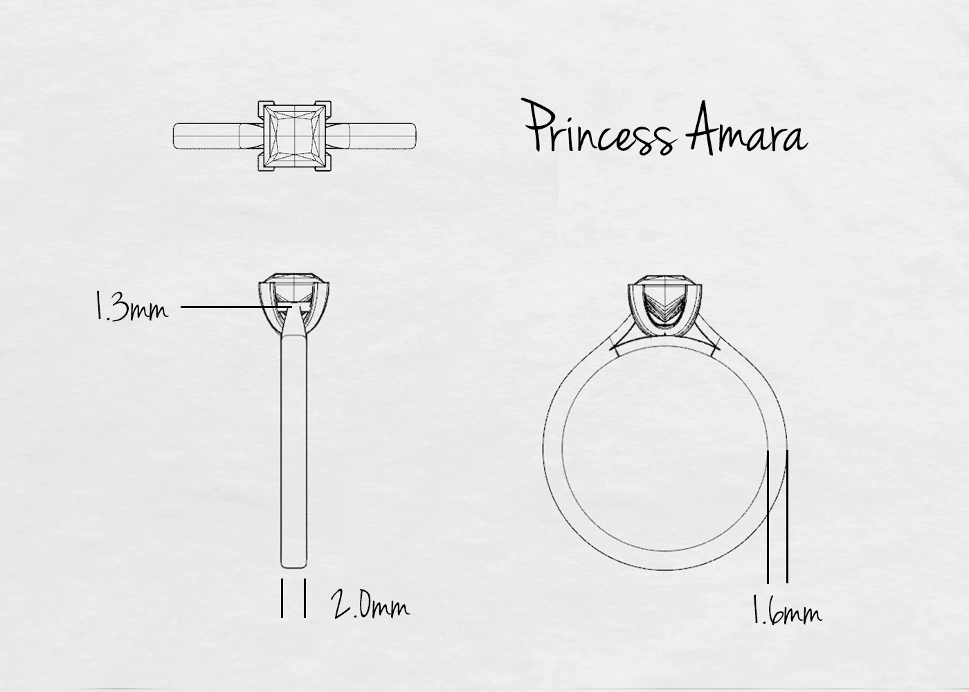 Princess Amara Diamond Ring in Platinum | Quality Diamonds
