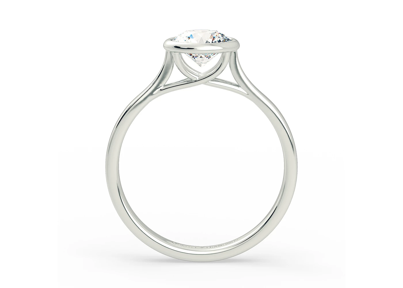 Round Brilliant Aura Diamond Ring in Platinum | Quality Diamonds