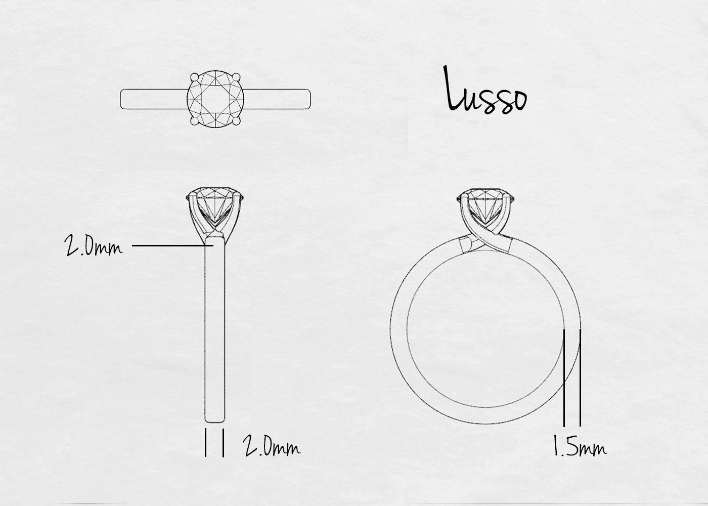 Round Brilliant Lusso Diamond Ring in 18K Yellow Gold | Quality Diamonds