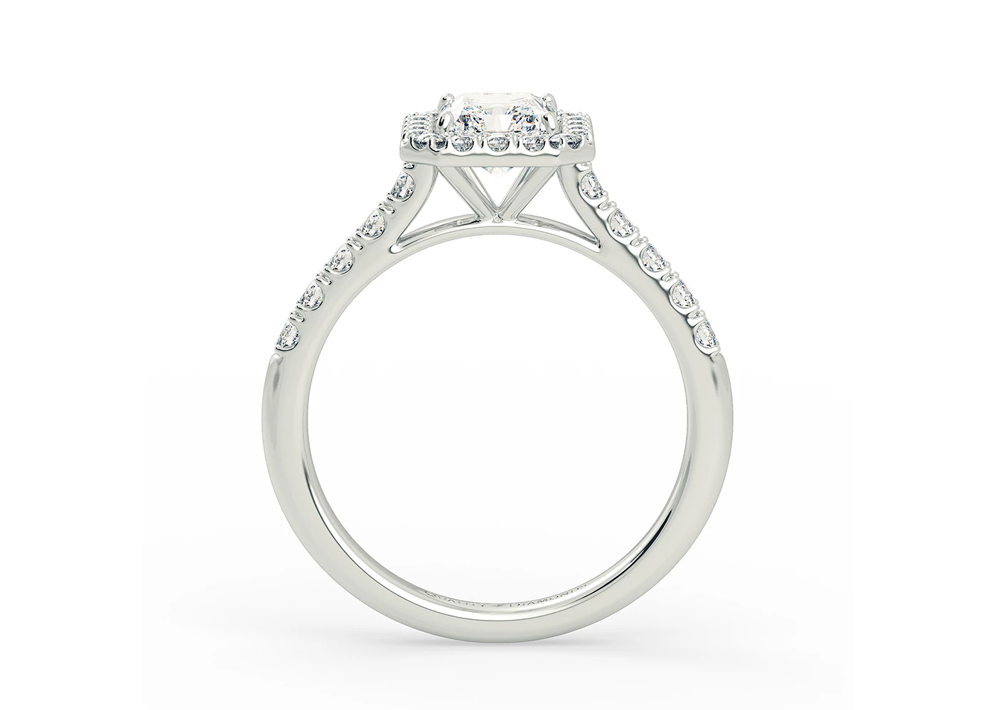 Diamond Set Emerald Bijou Diamond Ring in Platinum | Quality Diamonds