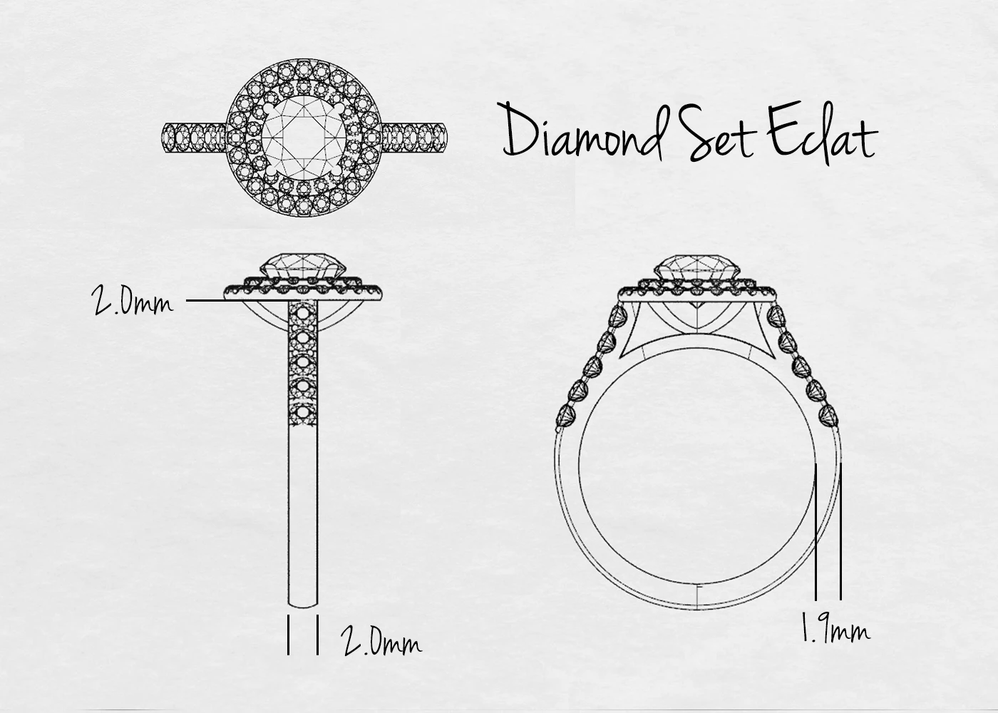 Diamond Set Round Brilliant Eclat Diamond Ring in Platinum | Quality Diamonds