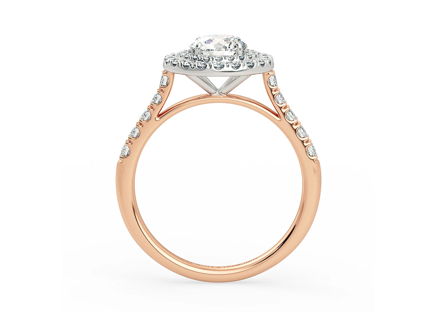 Diamond Set Round Brilliant Eclat Diamond Ring in 9K Rose Gold ...